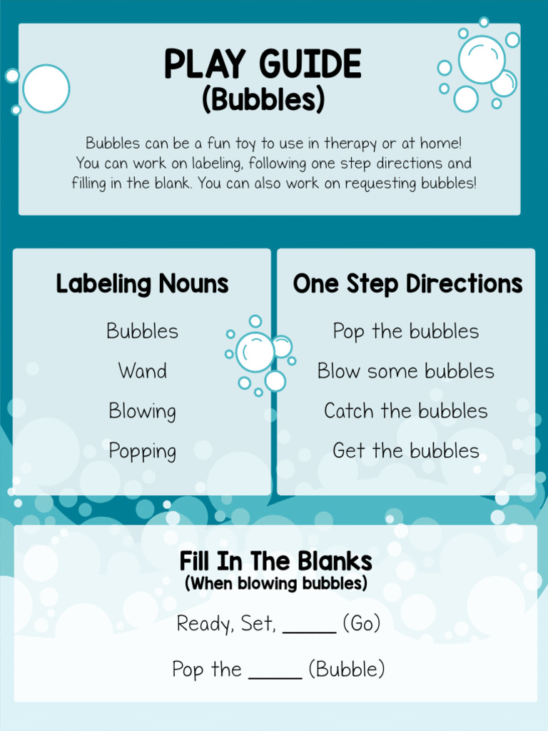 Therapy Play with Bubbles Guide | PDF
