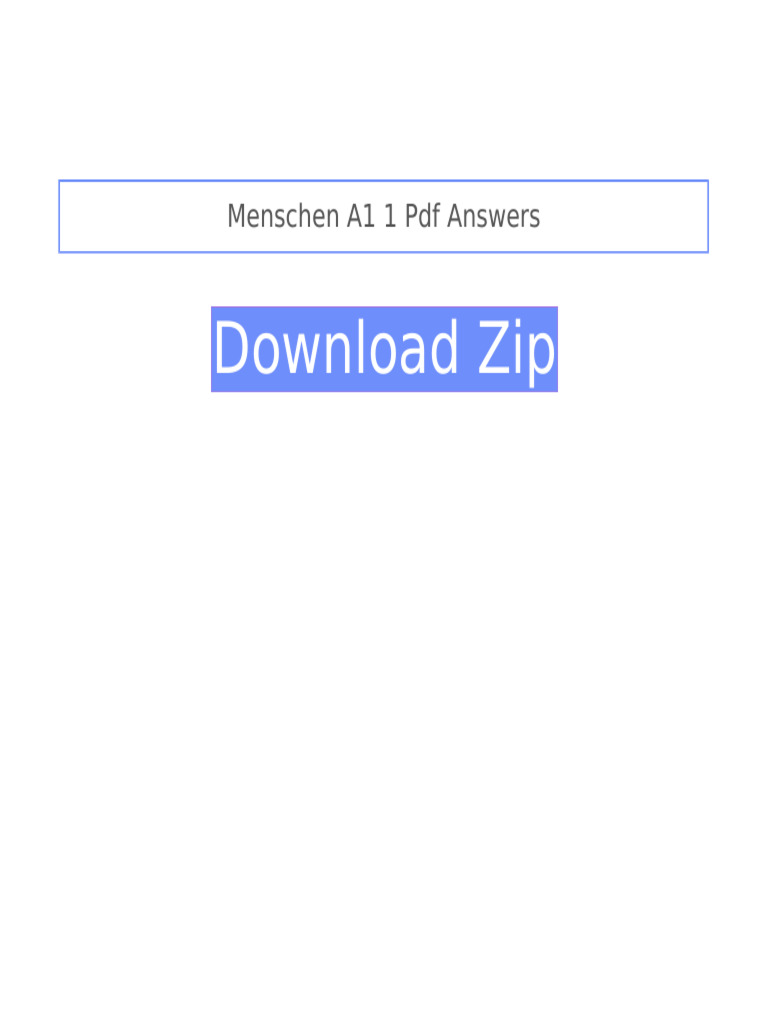 Menschen A1 1 PDF Answers | PDF
