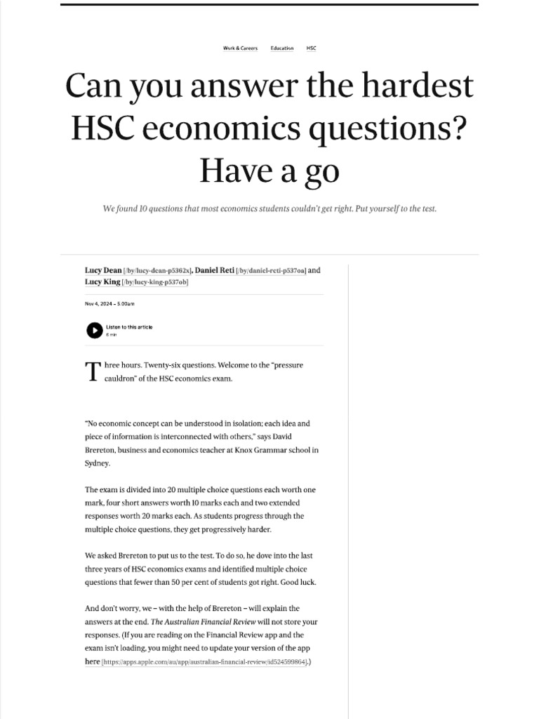 hsc economics | PDF