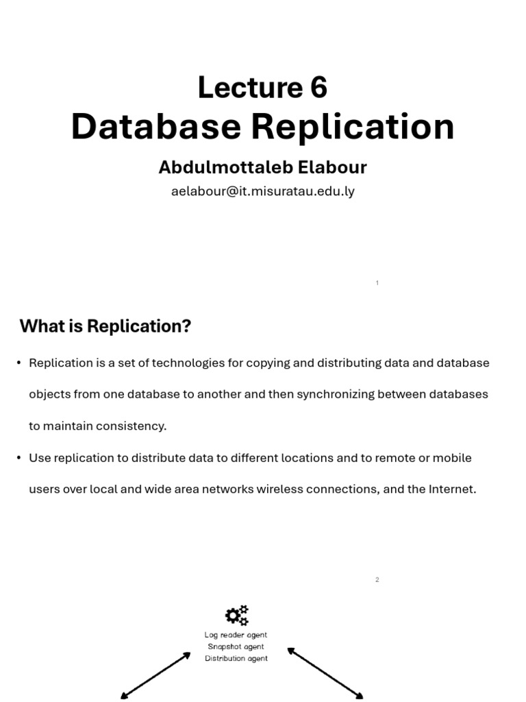 Lecture 6 Replication 1 Pdf Replication Computing Peer To Peer
