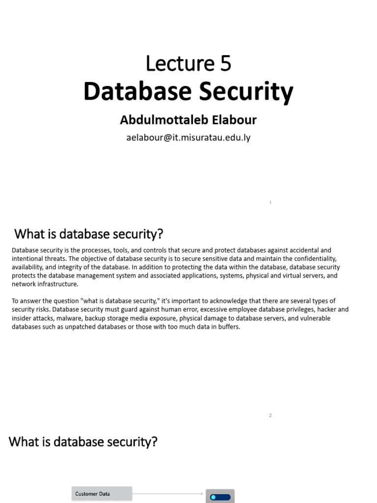 Lecture 5-Database Security | PDF | Security | Computer Security