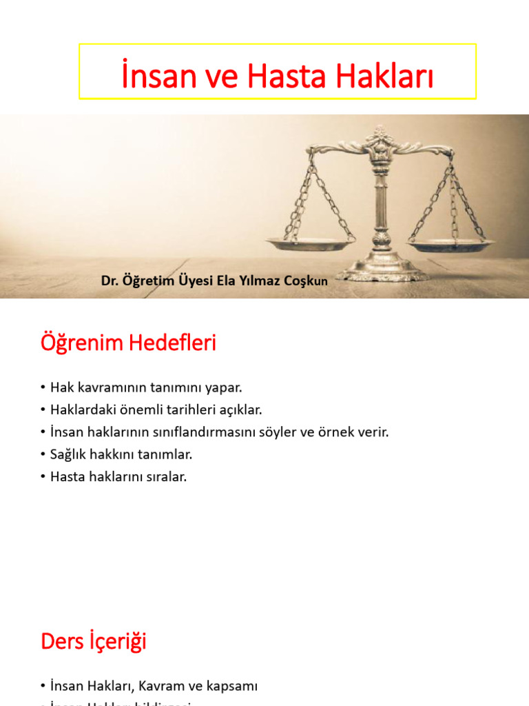 İnsan Ve Hasta Hakları | PDF