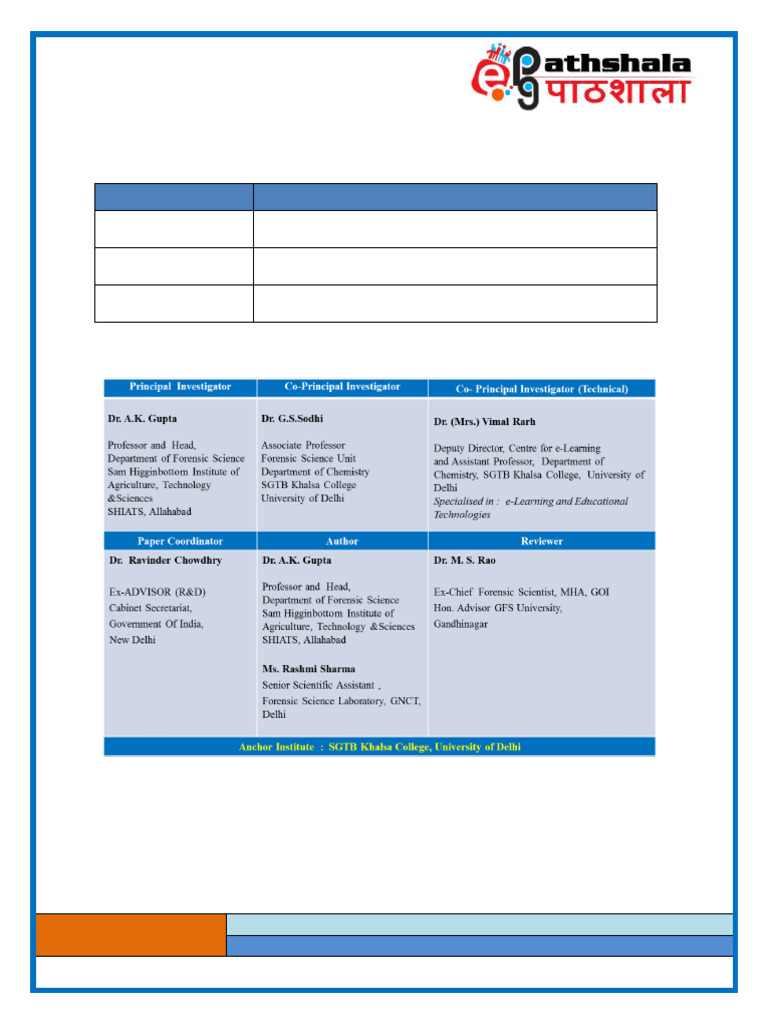 E Pathshala | PDF | Crime Scene | Forensic Science