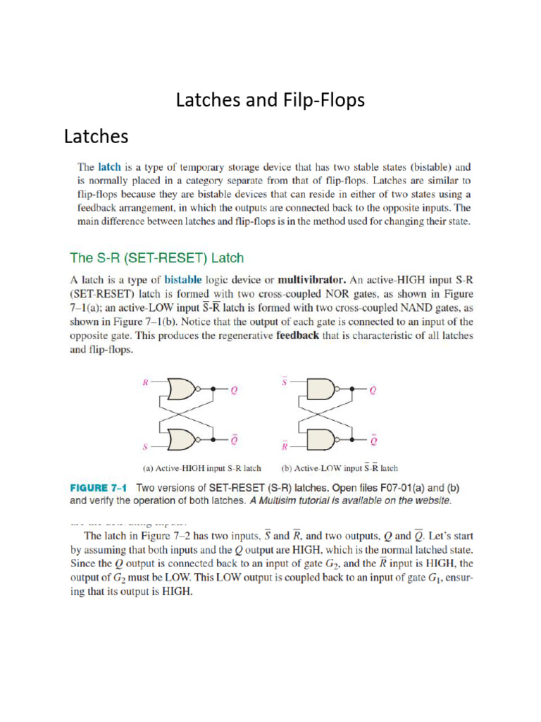Lecture 8 Latches and Flip-Flops | PDF