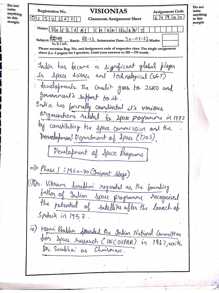 ISRO, 15m (250words) | PDF