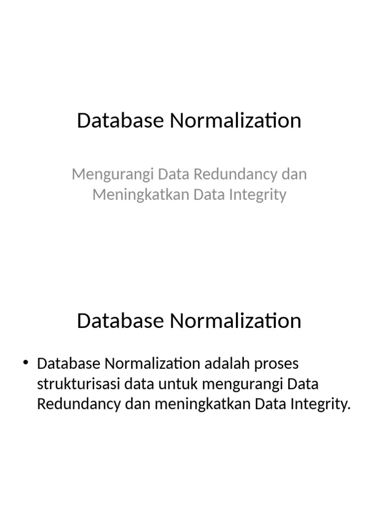 Database Normalization Complete Presentation | PDF