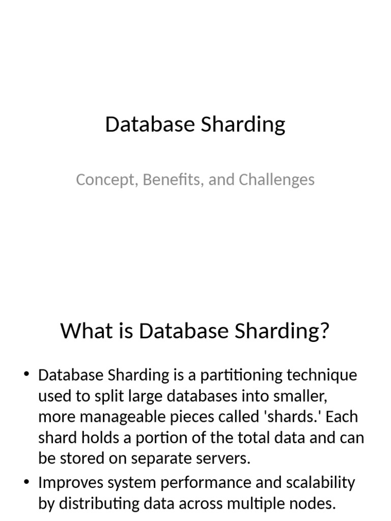 Database_Sharding_Presentation | PDF
