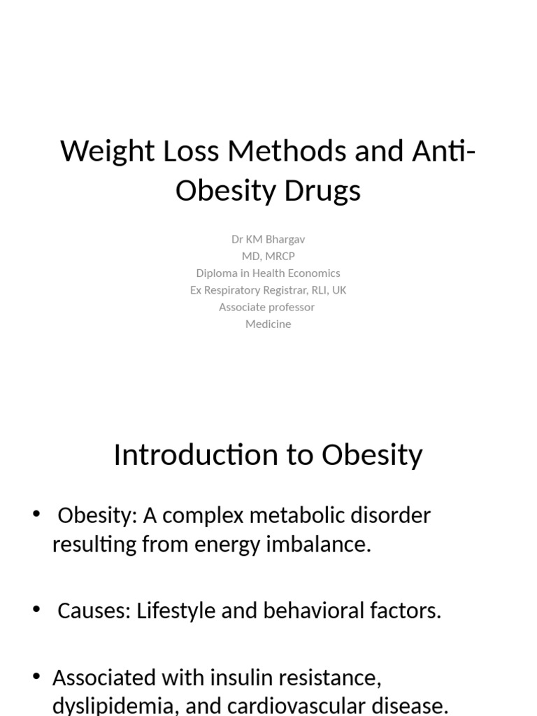 Anti Obesity Drugs Presentation | PDF | Obesity | Appetite