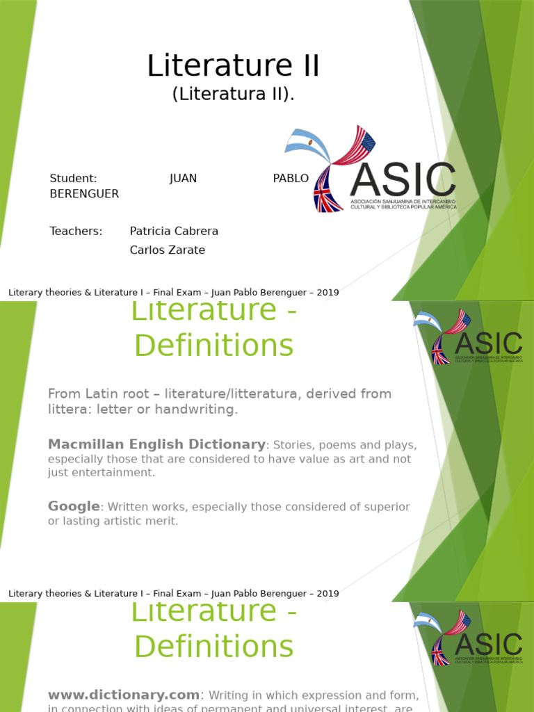 Lit2 Final Exam Presentation | PDF | English Literature