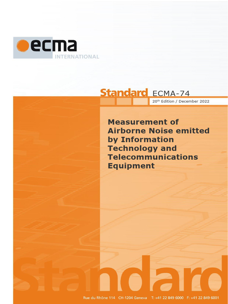 ECMA-74 20th Edition December 2022 | PDF | Microphone | International ...