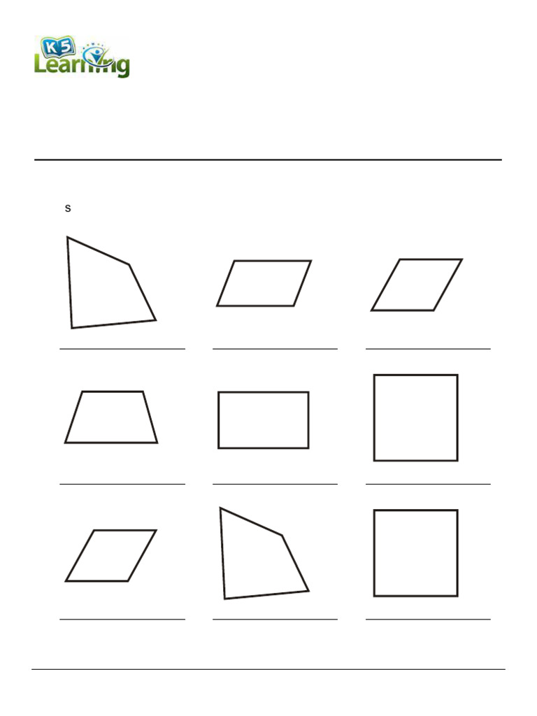 Grade 5 Quadrilateral Classification Worksheet | PDF