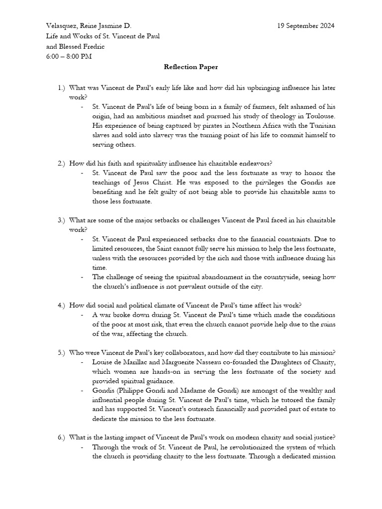 Theology Reflection Paper | PDF