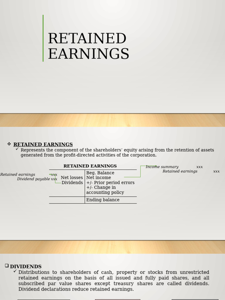 Iii Retained Earnings | PDF | Dividend | Retained Earnings