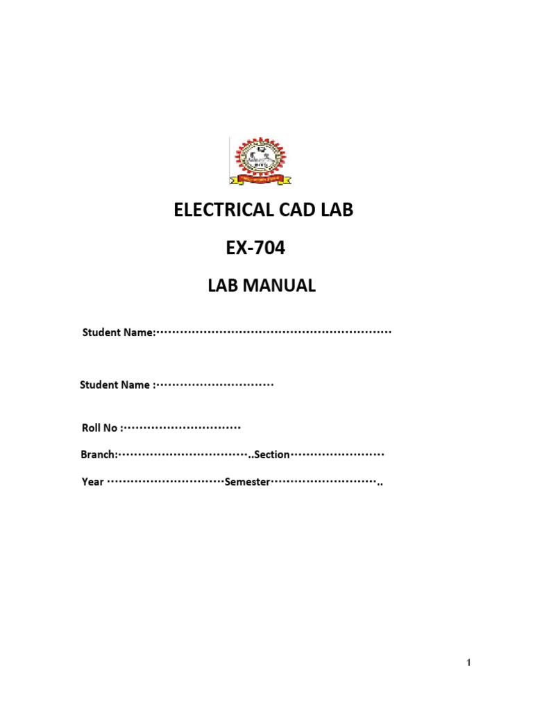 EX-704 ELECTRICAL CAD LAB-1 | PDF | Root Mean Square | Transformer