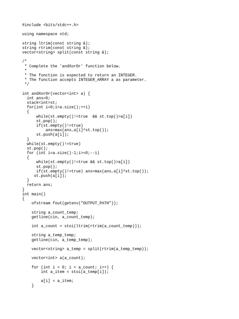 AND Xor OR - CPP | PDF