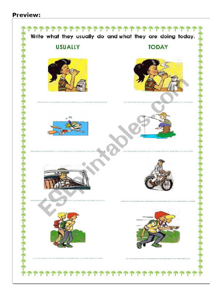 AS3 - U1 - Usually ... Today - ESL Worksheet by Arelen | PDF