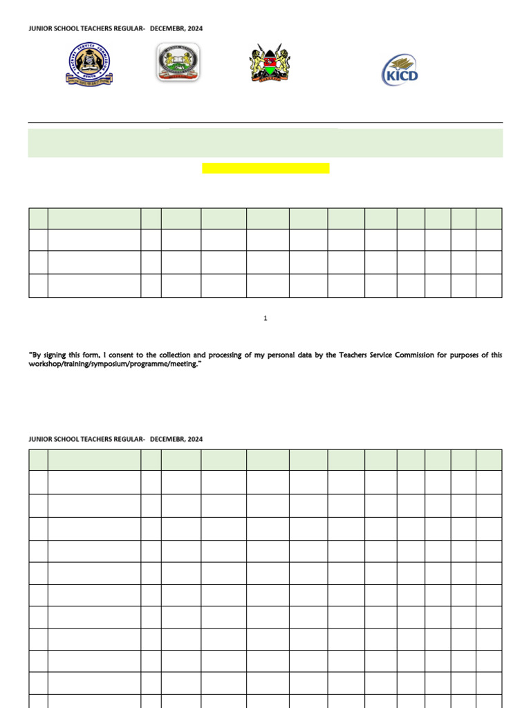 Updated Reg - Teachers Regular Attendance Register - Regular | PDF