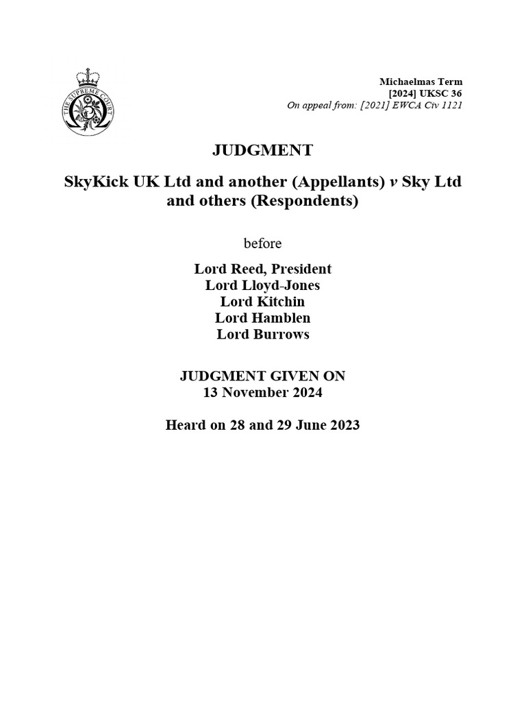 Uksc 2021 0181 Judgment | PDF | Trademark | Judgment (Law)