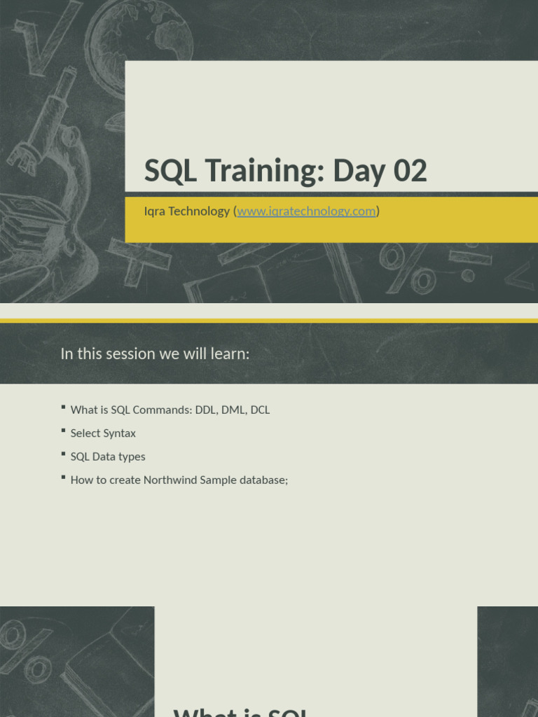 Iqra Technology SQL training Day 2 | PDF | Sql | Databases