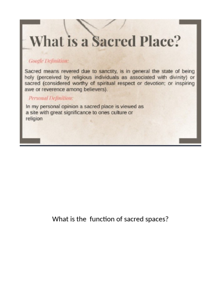 Functions of Sacred Spaces and Ceremonies | PDF
