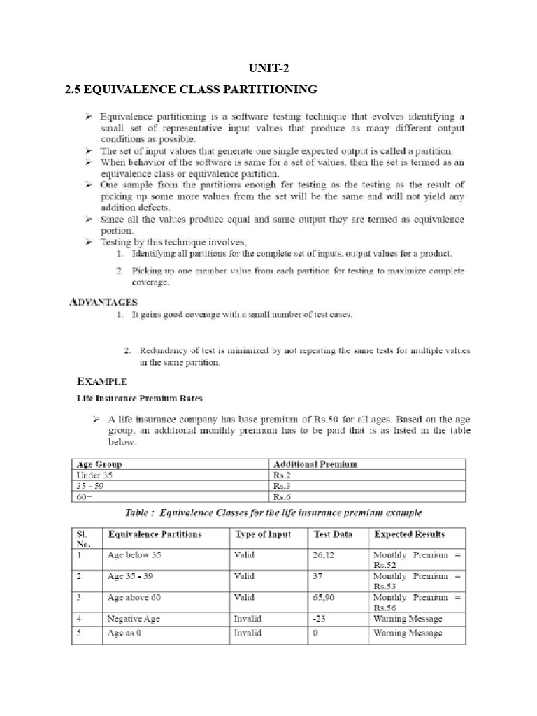 2.5 EQUIVALENCE CLASS PARTITIONING_7af1a2c37baca6ce3a0bcc52dbdaabda | PDF