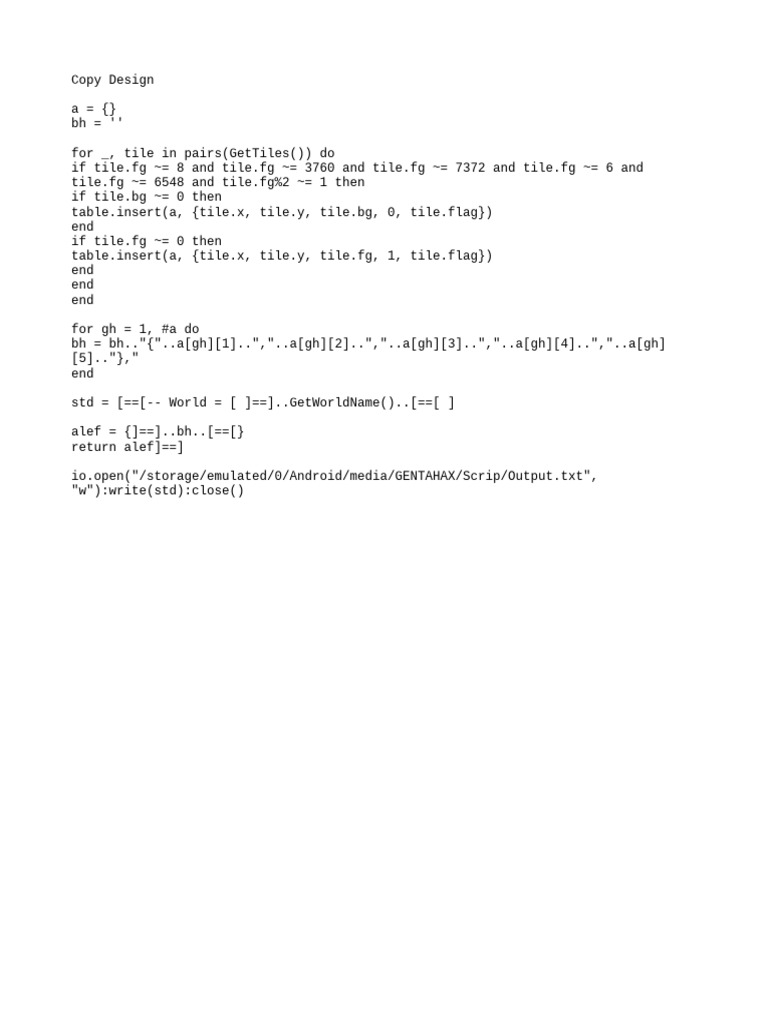Copy Design - Lua | PDF