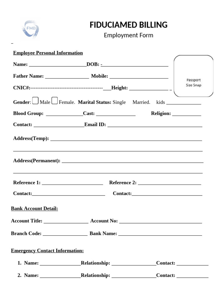 basic-personal-information-form.docx | PDF | Employment | Labor