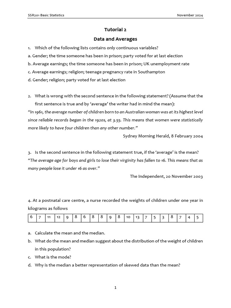 Statistics for Social Science Students | PDF | Mean | Arithmetic Mean
