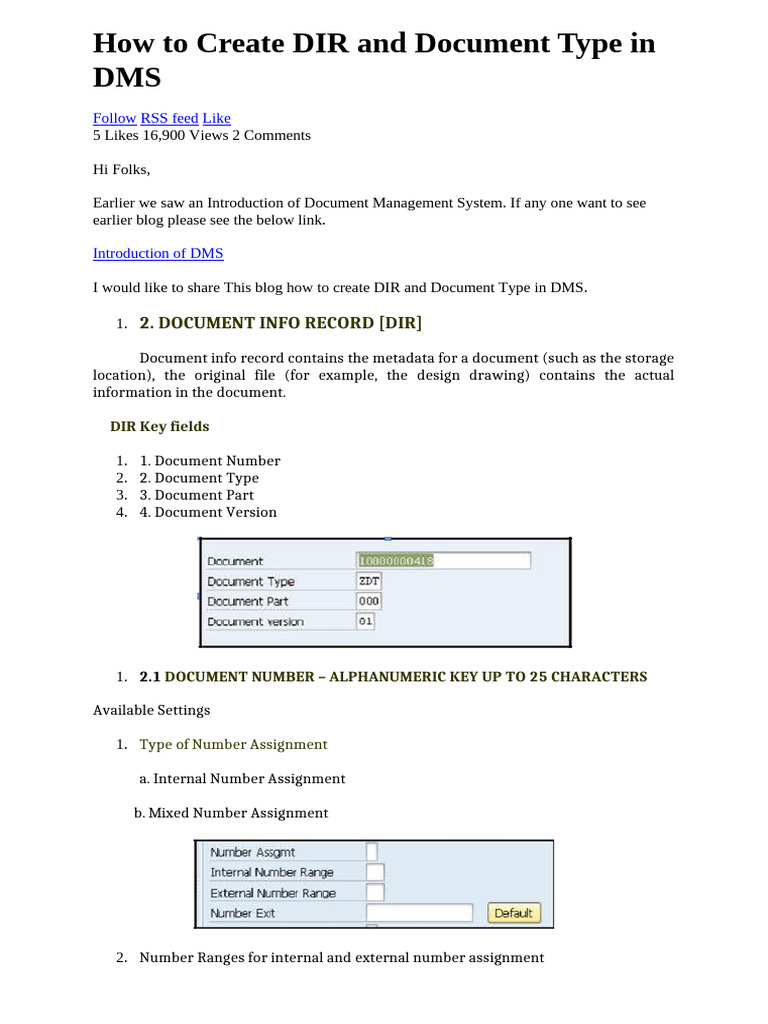 How To Create DIR and Document Type in DMS | PDF | Information Technology | Computing