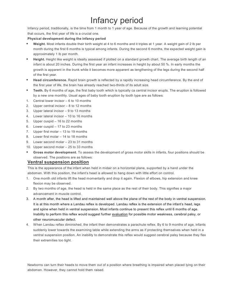 Infancy Period | Adolescence | Cognition