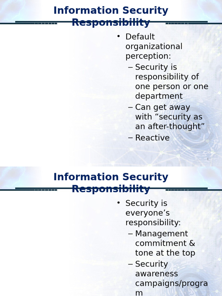 Information Security Transformation-Nahil Mahmood-Lecture 18 | PDF