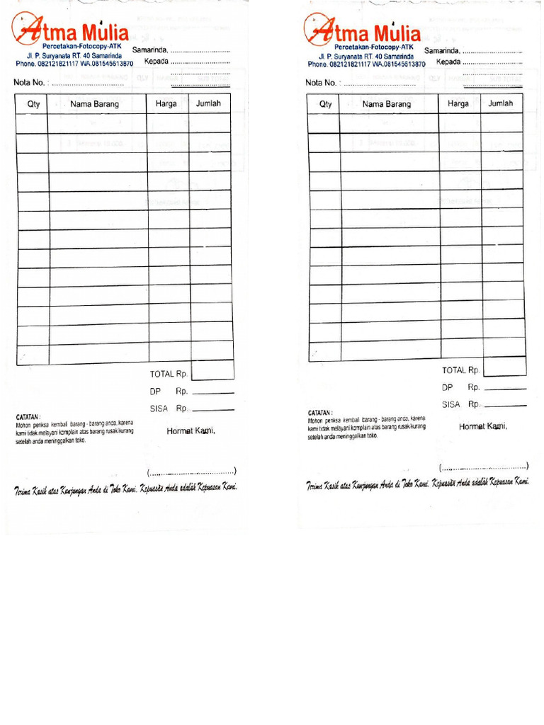 Nota Atma Mulia Print | PDF