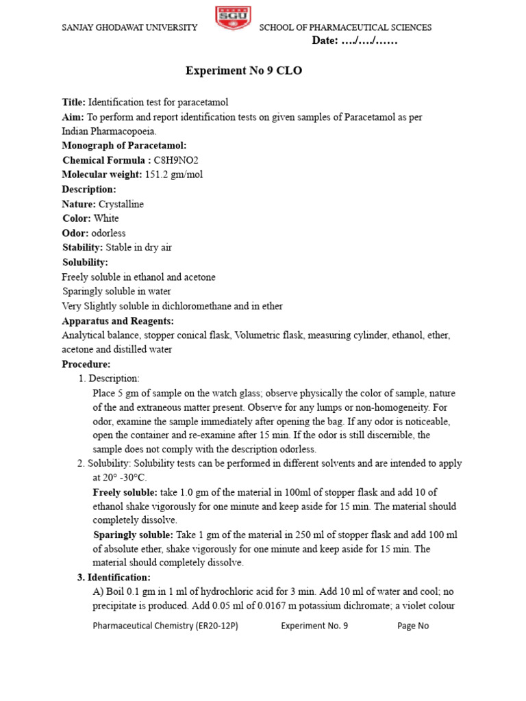 Expt No 9 (1) | PDF | Solubility | Ethanol