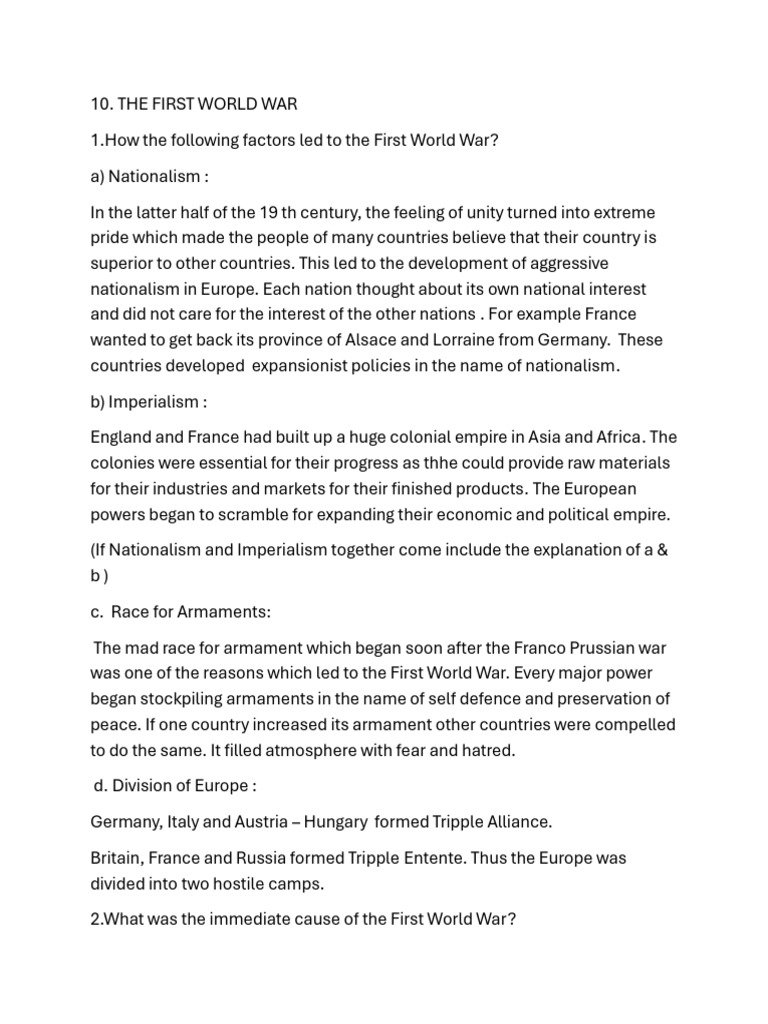 First World War | PDF | Allies Of World War I | Treaty Of Versailles