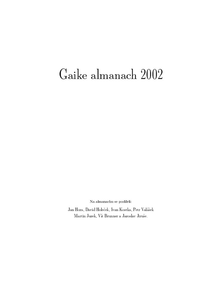 Gaike Almanach 2002 | PDF