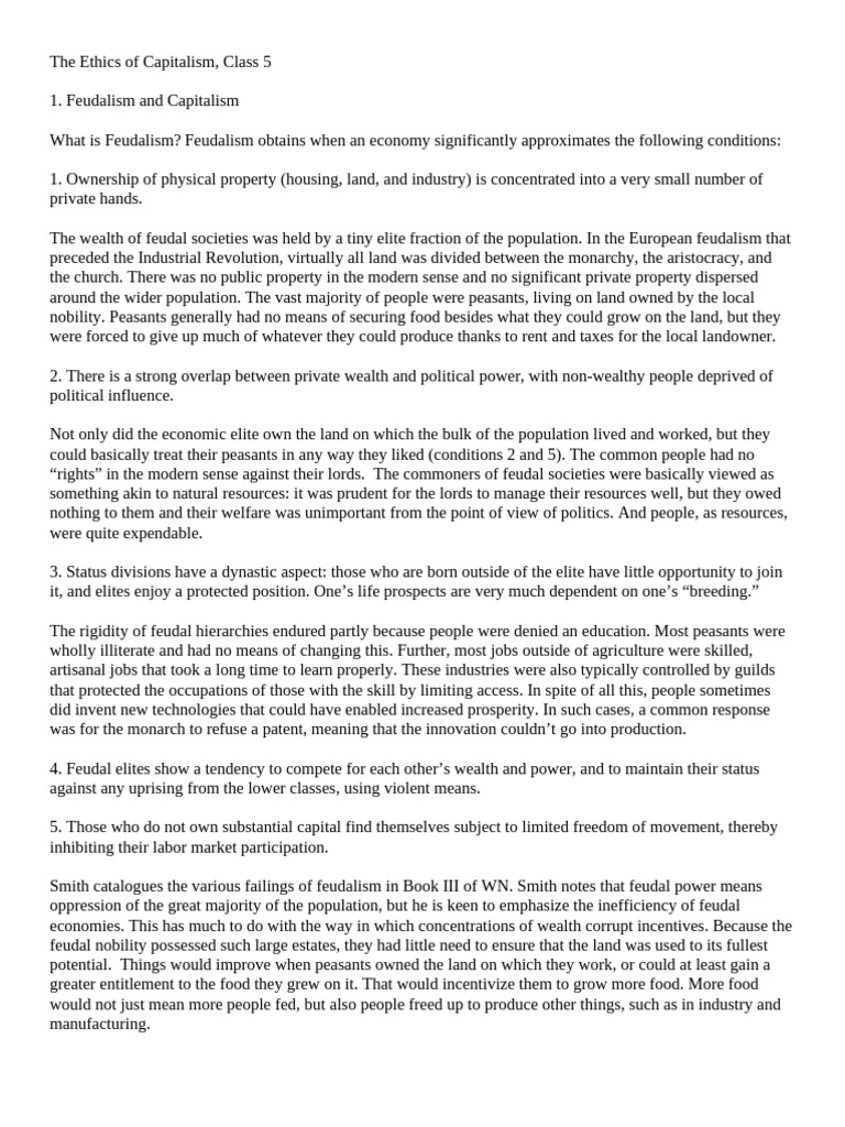 EC Notes Class 5 | PDF | Feudalism | Employment
