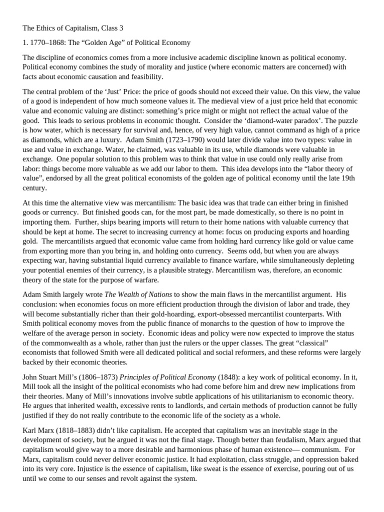 EC Notes Class 3 | PDF | Value (Economics) | Mercantilism