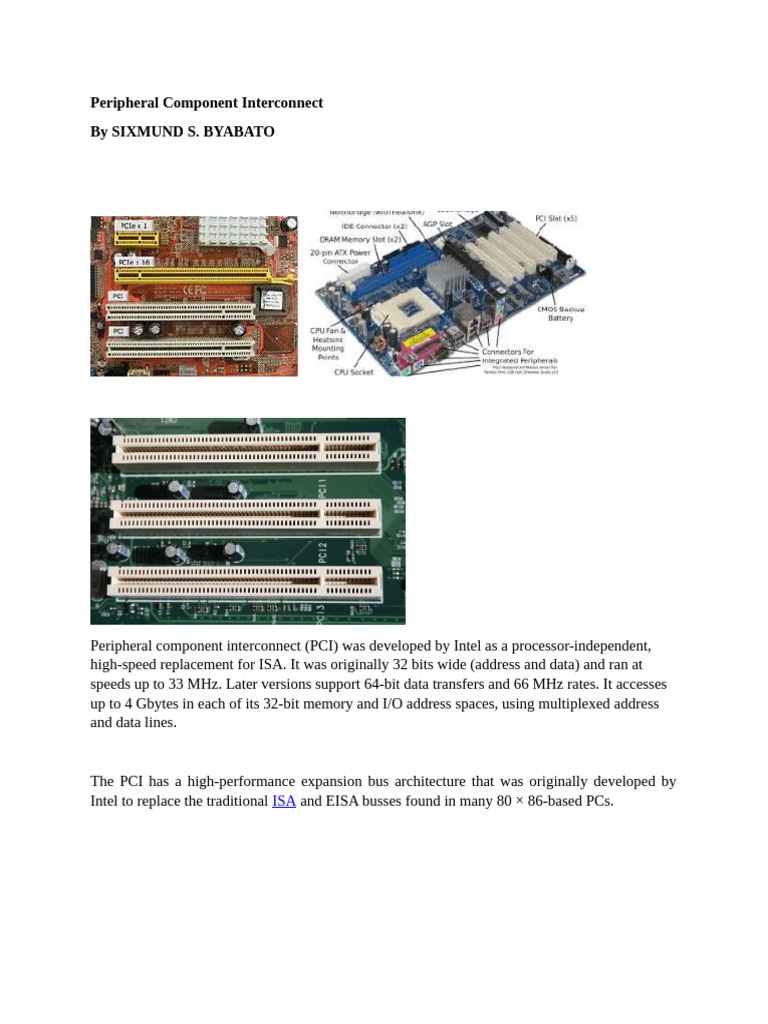 Peripheral Component Interconnect | PDF | Computer Hardware | Computer Engineering