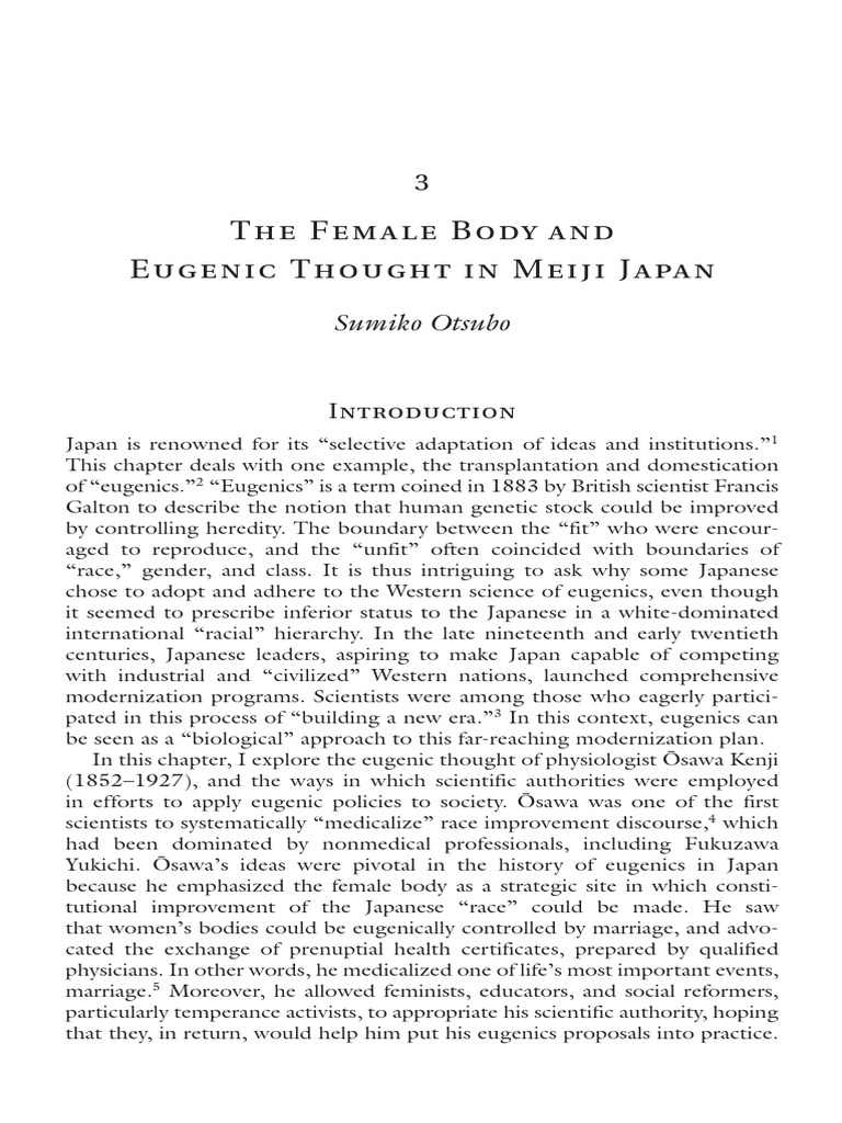 R19 Otsubo - Eugenics and Female Body | PDF | Eugenics | Sexual Intercourse