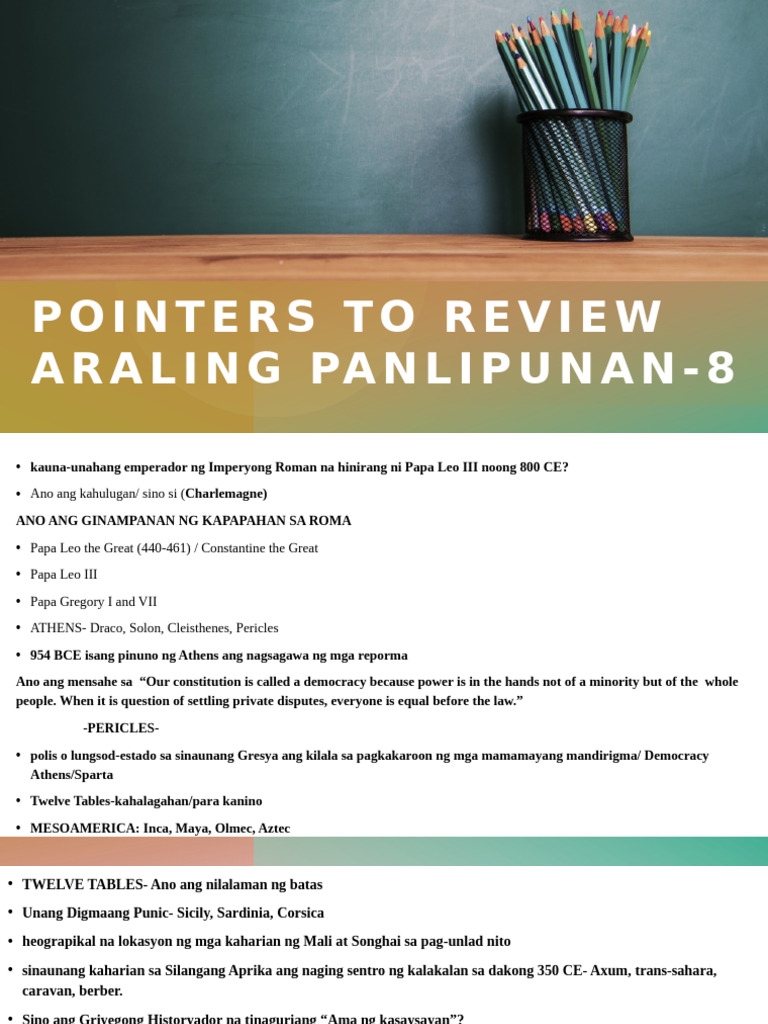 Pointers To Review AP 8 | PDF