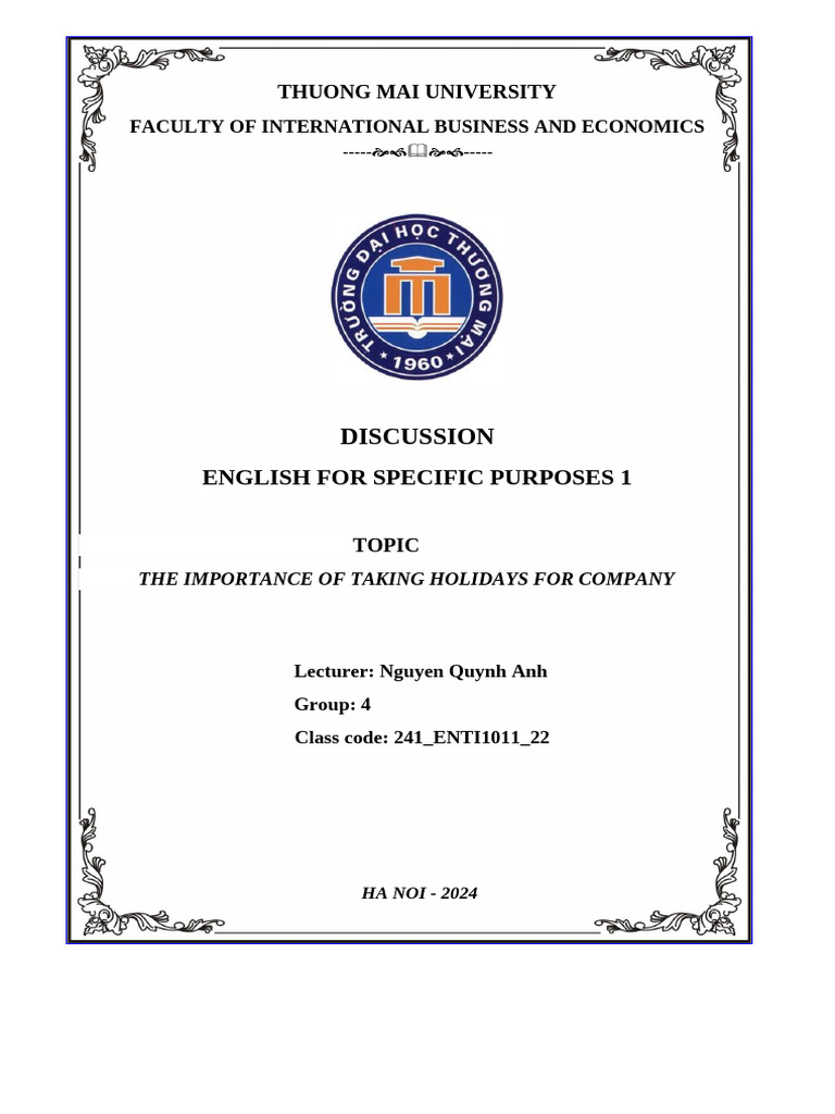 Bài thảo luận nhóm 4 - TACN1 | PDF