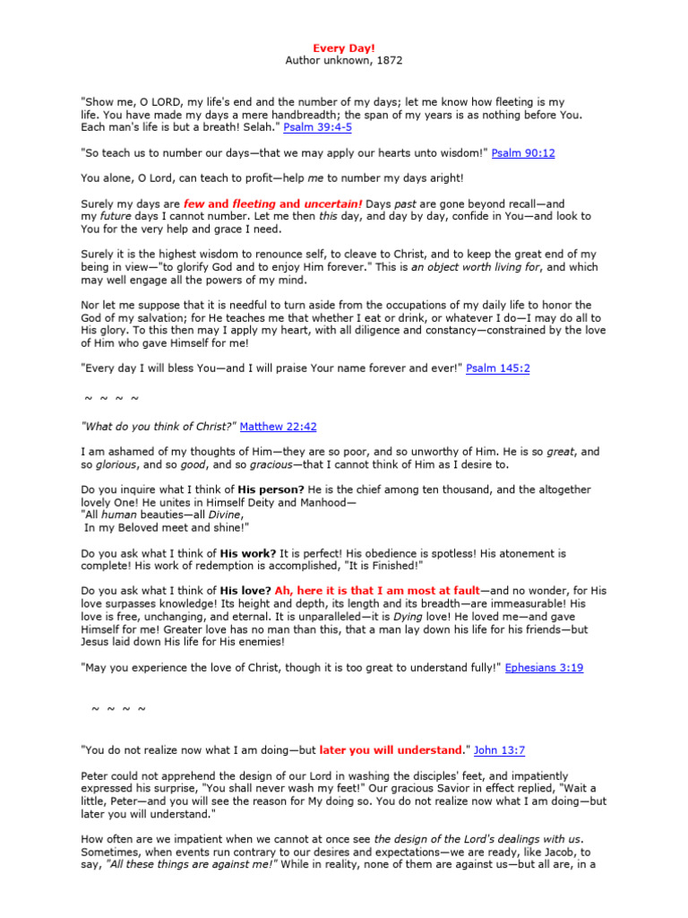 Every Day | PDF | Grace In Christianity | Jesus