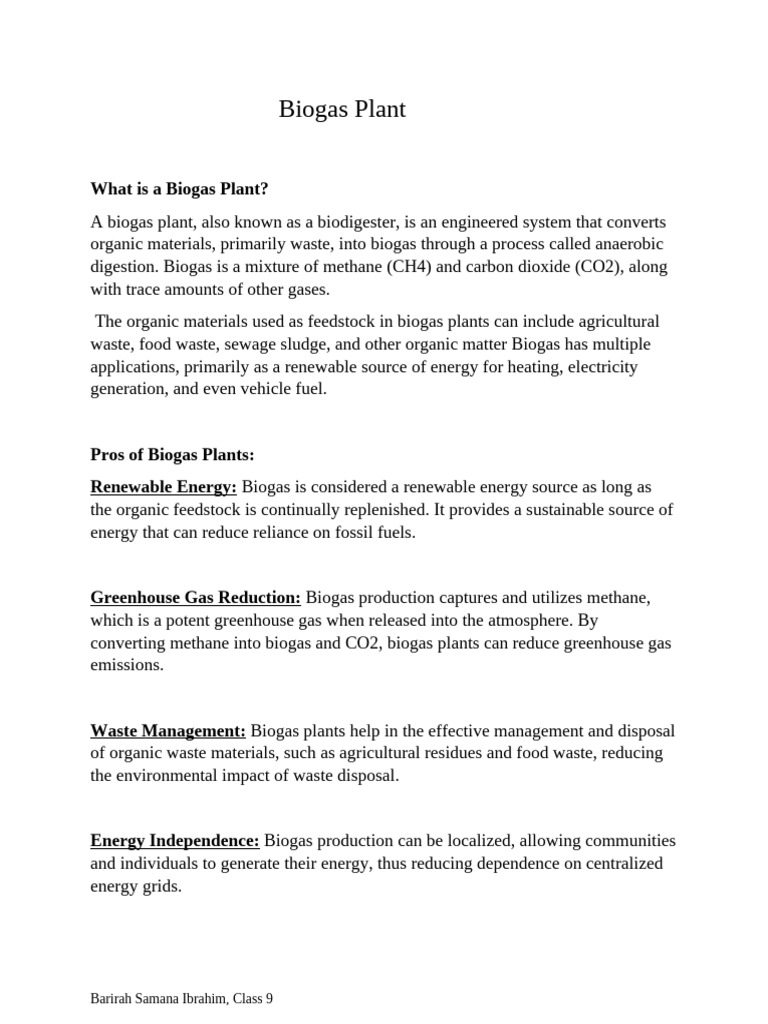 Biogas Plant | PDF | Biogas | Anaerobic Digestion