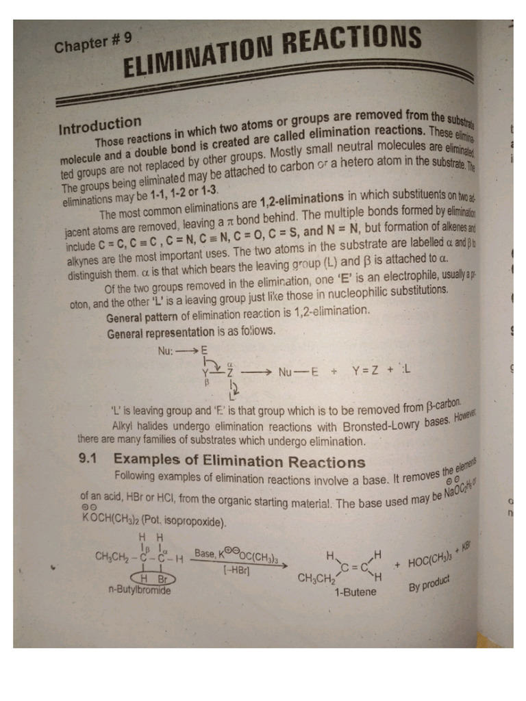 Elimination and Free radicals reactions | PDF