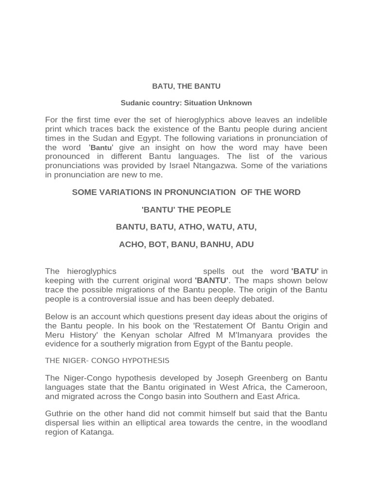 Bantu Origins and Migration Insights | PDF | Bantu | Ethnicity