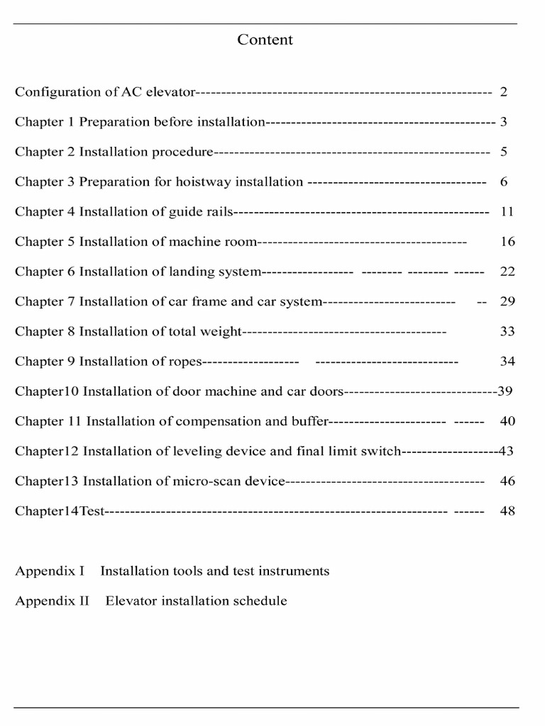 Elevator Installation | PDF