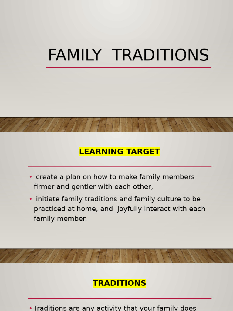 Importance of Family Traditions | PDF | Traditions | Social Psychology