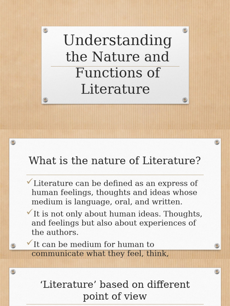 Understanding The Nature and Functions of Literature | PDF | Experience ...