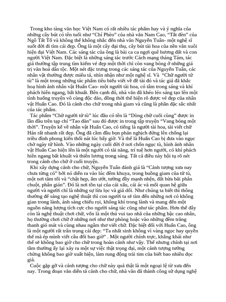 Chữ Người Tử Tù | PDF
