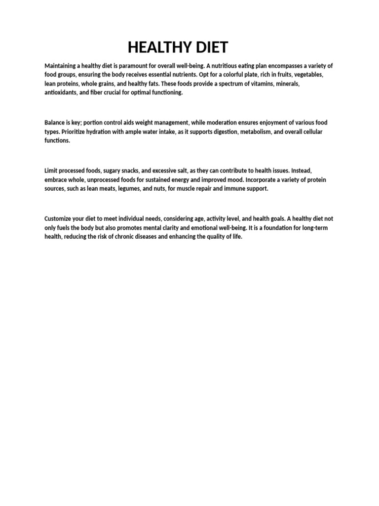 Healthy diet | PDF